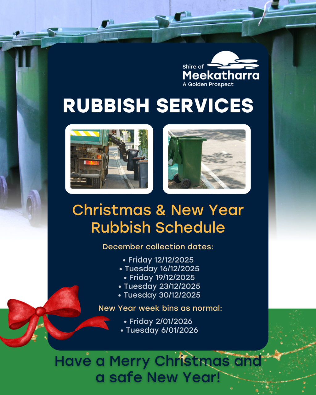 News Story - Rubbish Collection | Christmas / New Year Period » Shire ...